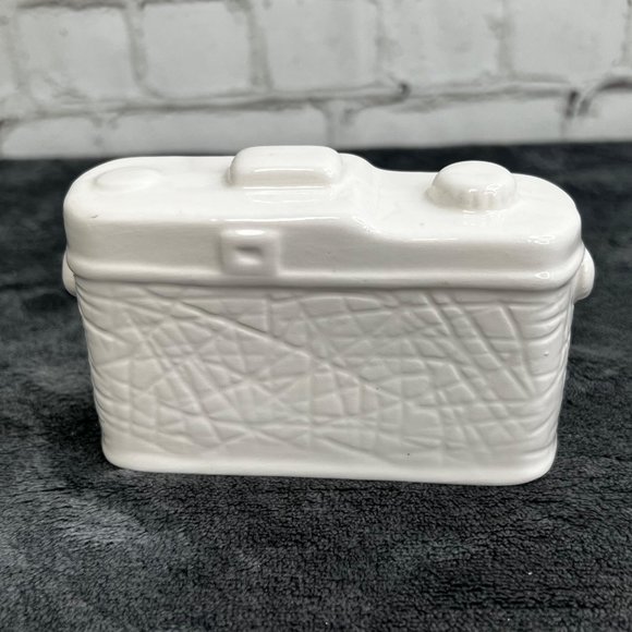 Greenbrier | Accents | Ceramic Camera Decoration Tier Tray Decor White ...